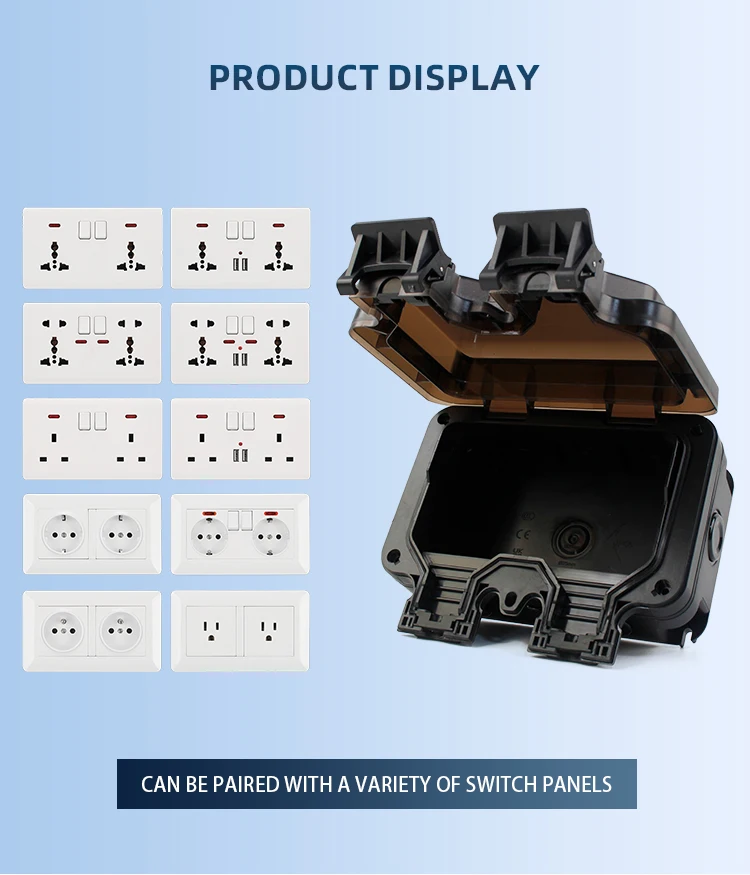 Black Cover Enclosure Switch Socket Boxes Outdoor Ip66 Waterproof ...