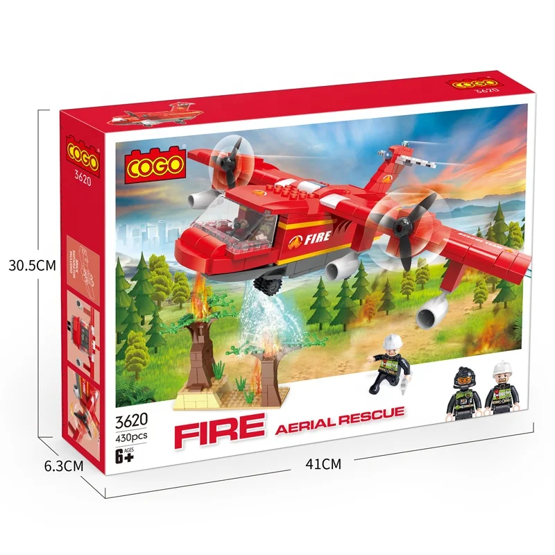 Cogo 430 Pcs Educational Toys Building Blocks Fire Rescue Helicopter ...