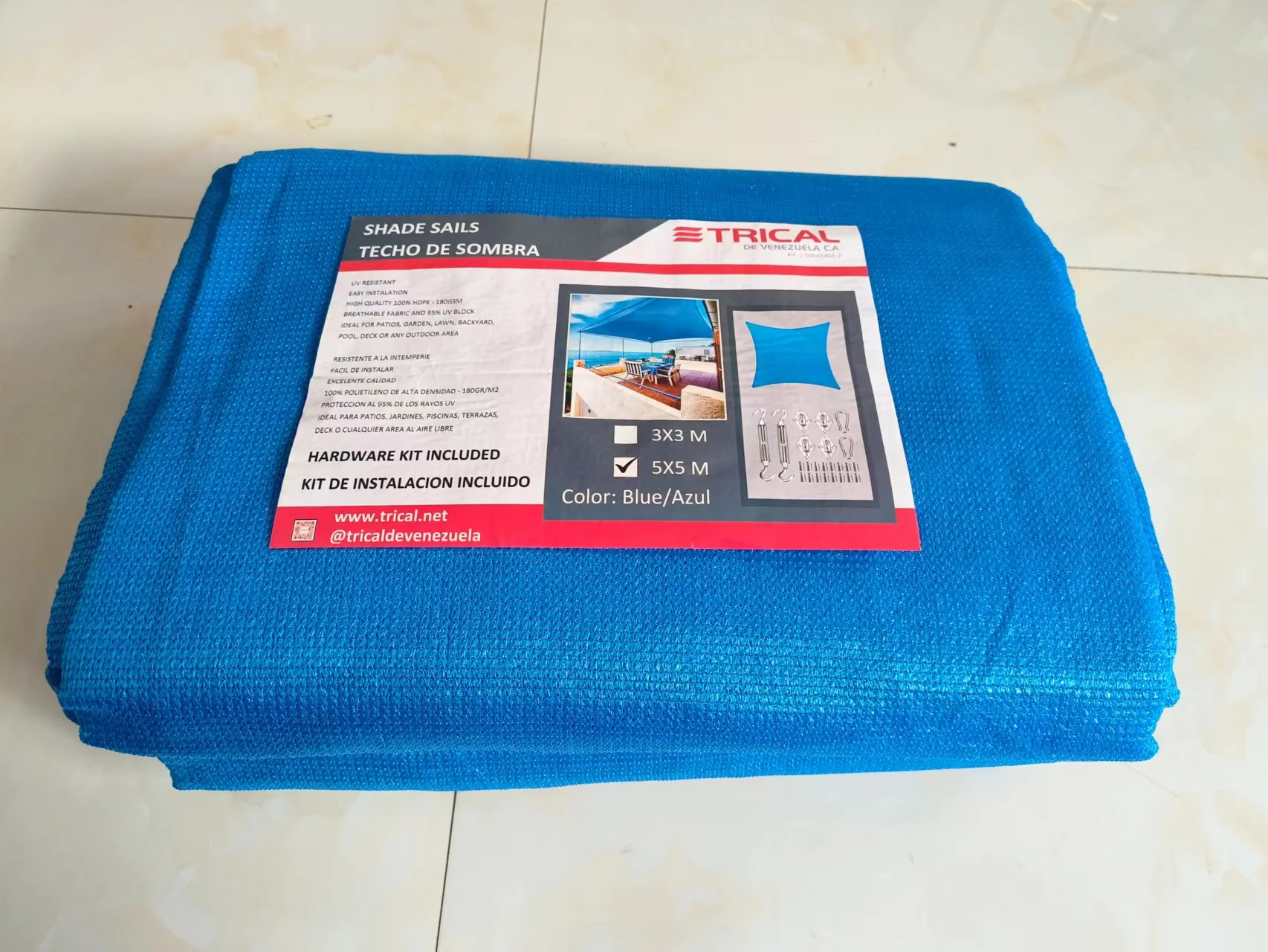 Hdpe Beige Blue Sun Shade Sail Net 3*3*3m Triangle Car Parking Shades ...