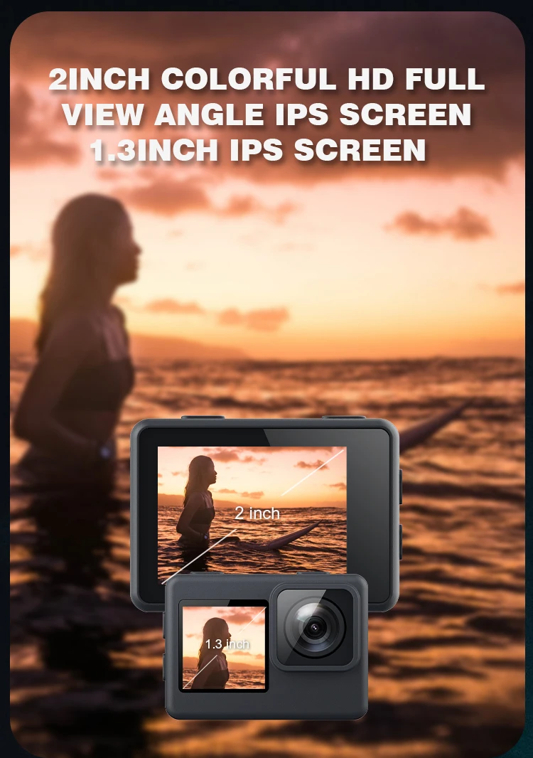 2025 New Arrival 5K /4K 60FPS UHD EIS WIFI Action Camera 2inch Double ...