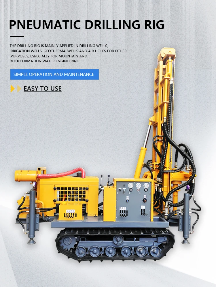 200 Meters Depth Crawler Water Well Drilling Rig diesel Mining Drilling ...