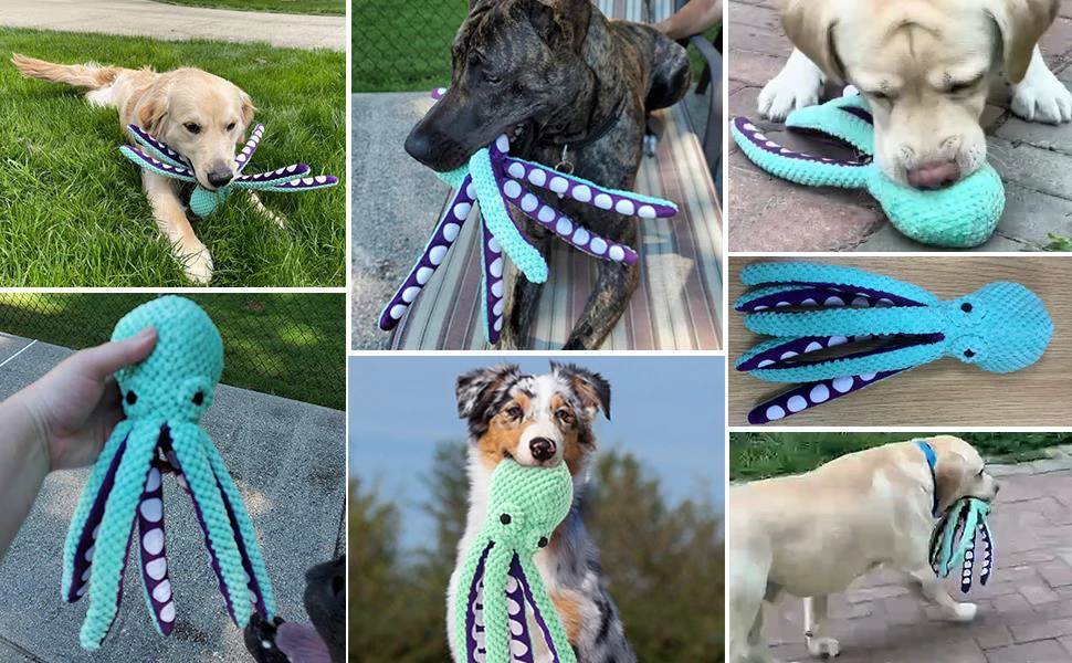 Custom New Durable Plush Dog Chew Toy For Large Medium Small Octopus ...