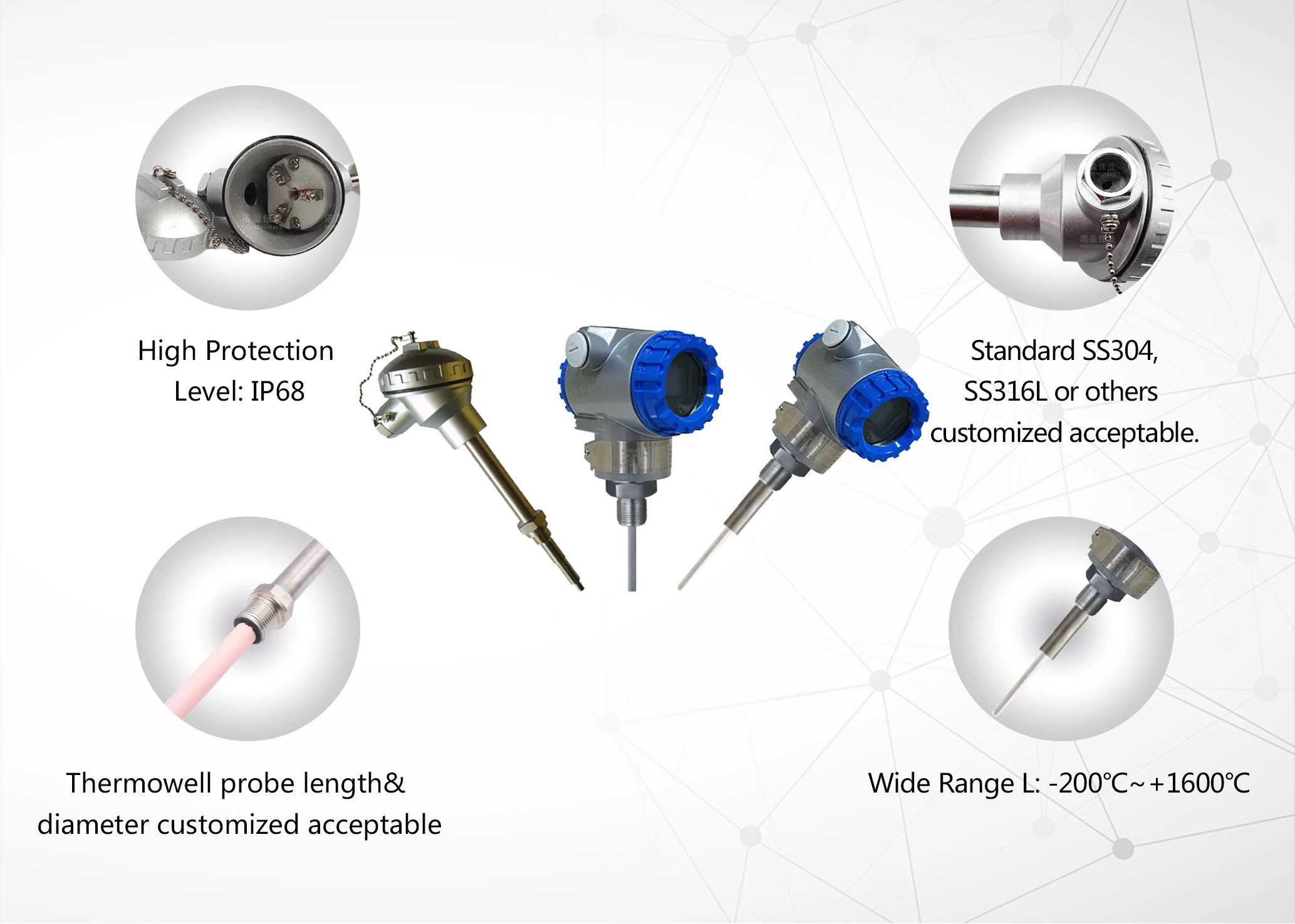 4-20ma Smart Pt100 Temperature Transmitter With Rtd Sensor,Temperature Sensor - Buy Pt100 ...