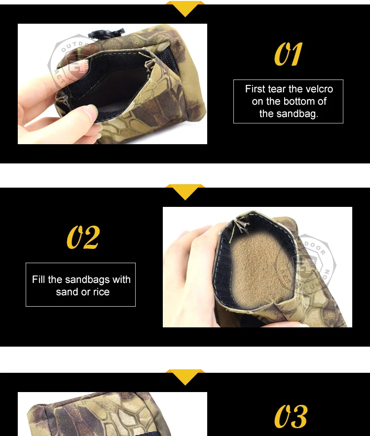 Action Union Hunting Accessory Front Rear Sandbag Stand Holder Pad Set ...