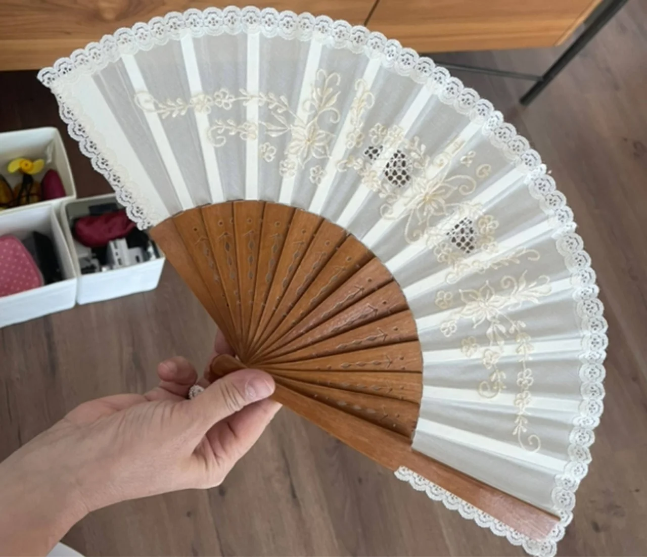 Wooden LED Hand Fan Stage Performance Show Night Party Rave Fan LED ...