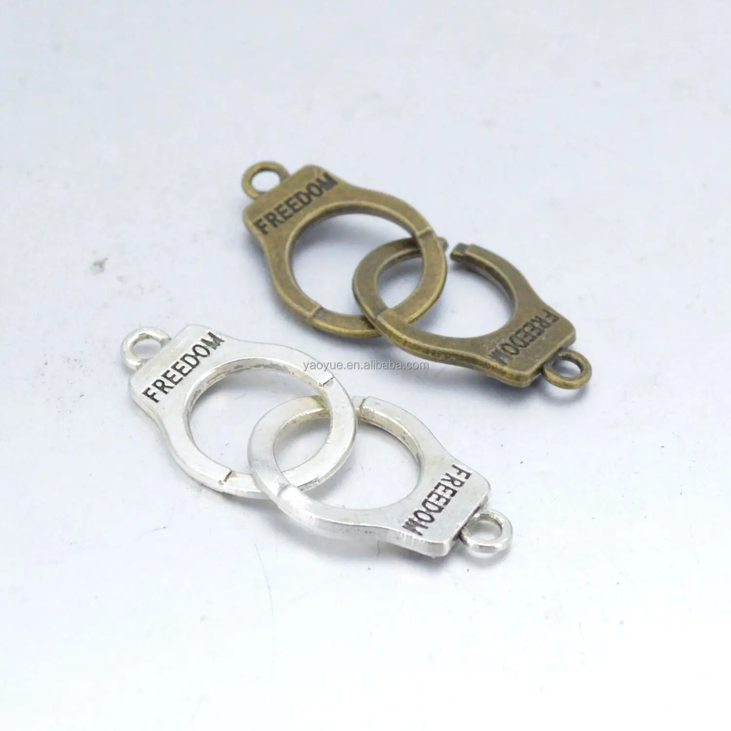 Custom Silver Zinc Alloy Infinity Handcuffs Jewelry Connectors