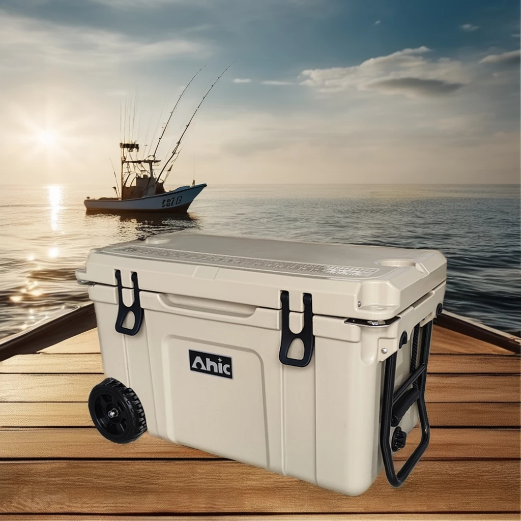 Ahic 55l Insulated Outdoor Cooler With Wheels Rotomolded Fridge Food ...