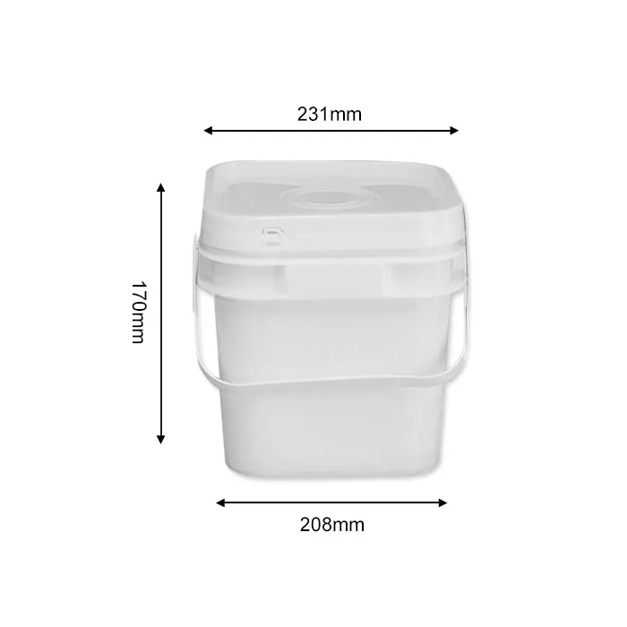 Square Plastic Buckets with Covers - 5L to 30L Capacity