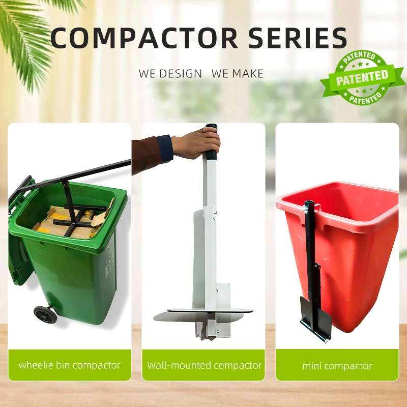 Mini Compactor Rubbish Trash Waste Bin Basher Garden Recycling Bins