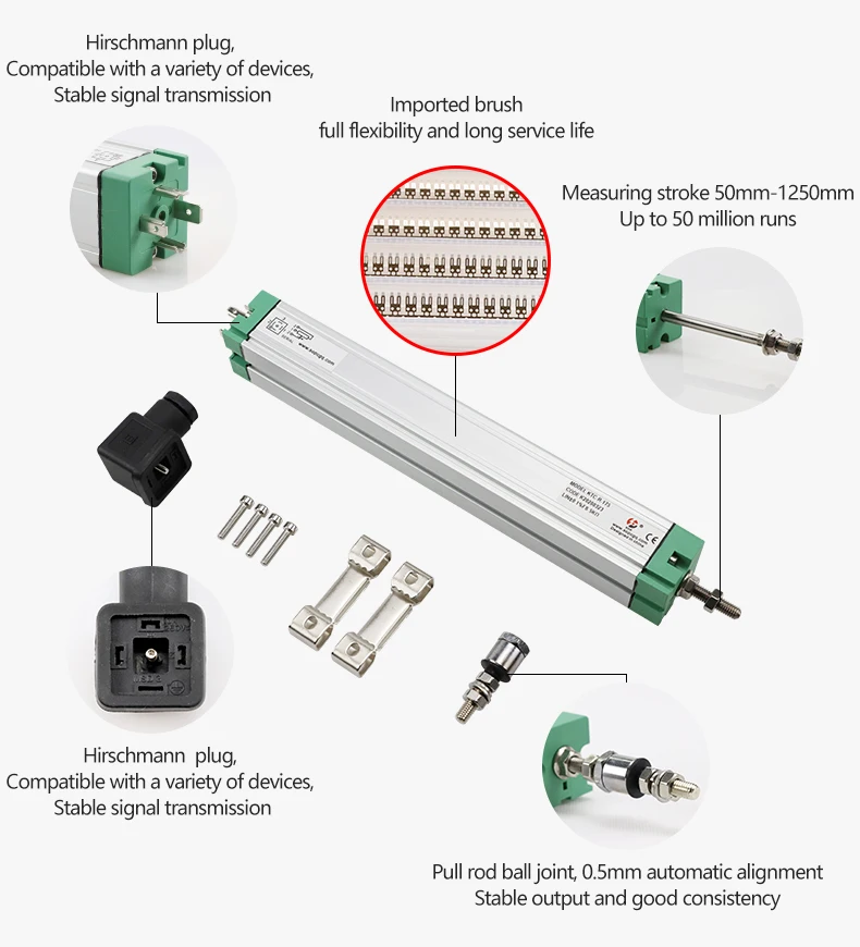 KTC 200mm Displacement Analog Measuring Linear Position Transducer Sensors