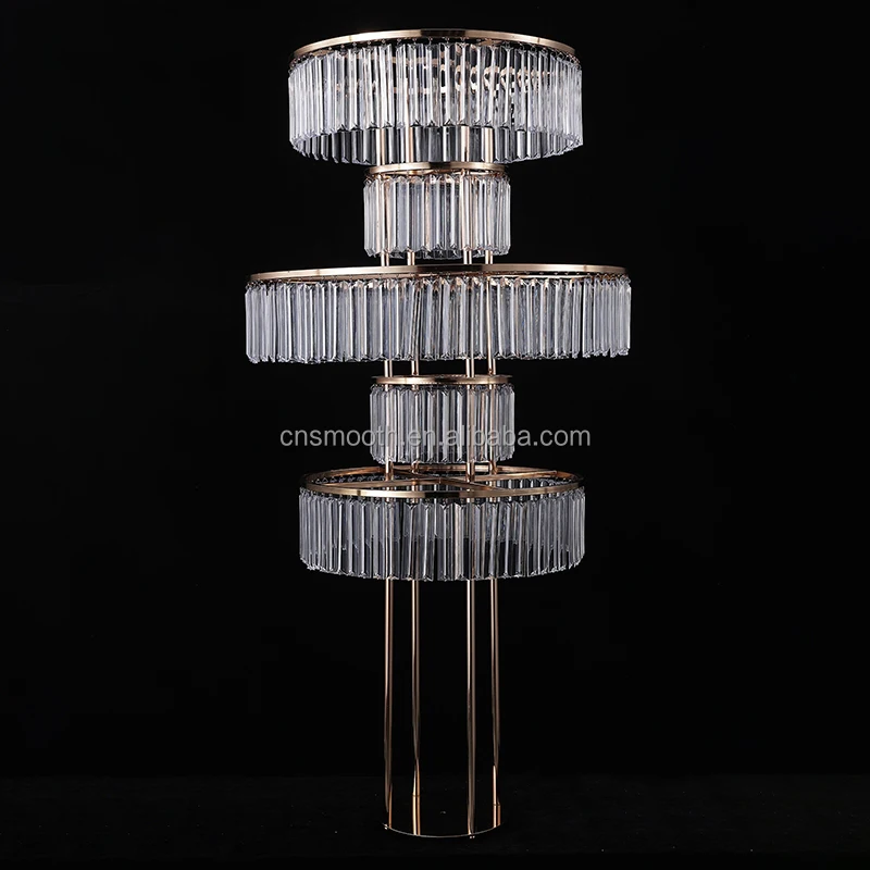 100cm Tall Gold Pyramid Flower Stand Wedding Events Party Table Metal ...