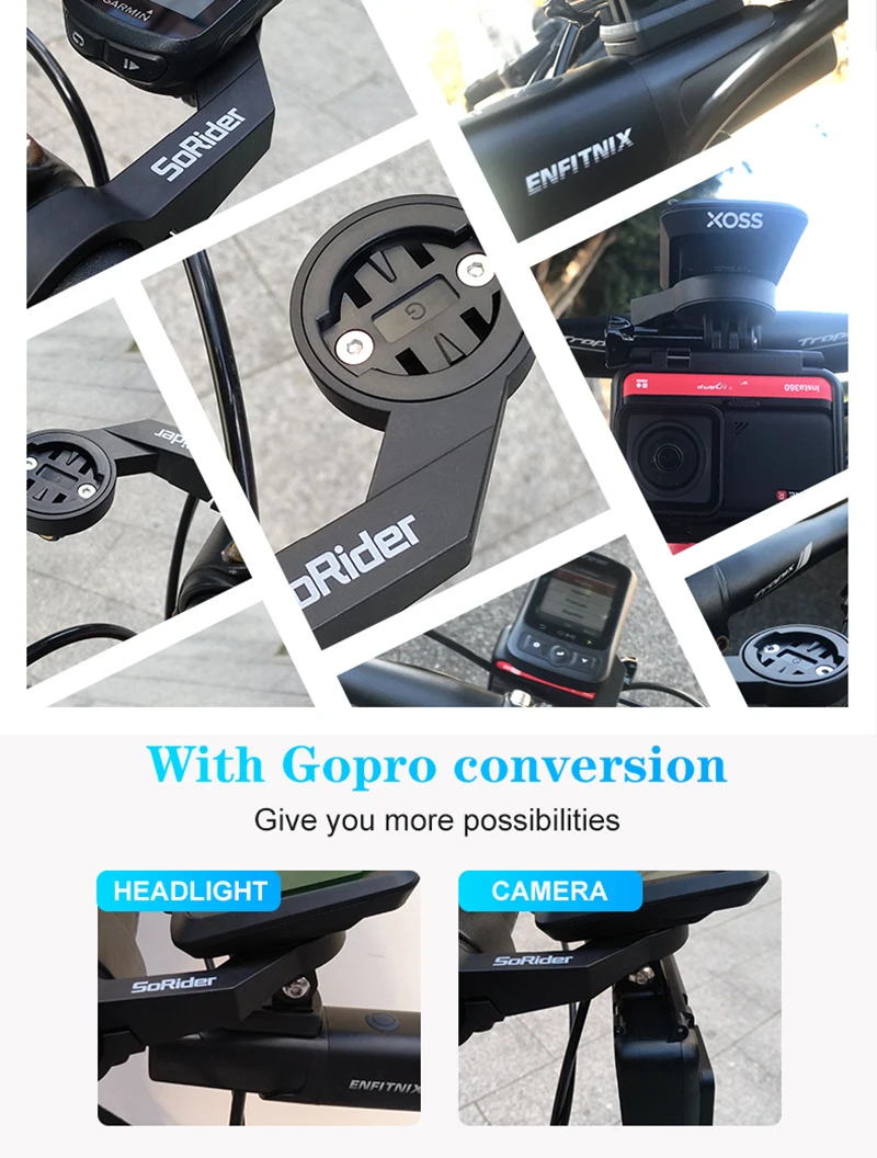 Sorider S1 Bike Computer Mount MTB Road Bike GPS Holder Stand Plastic Bicycle Computer Mount ...