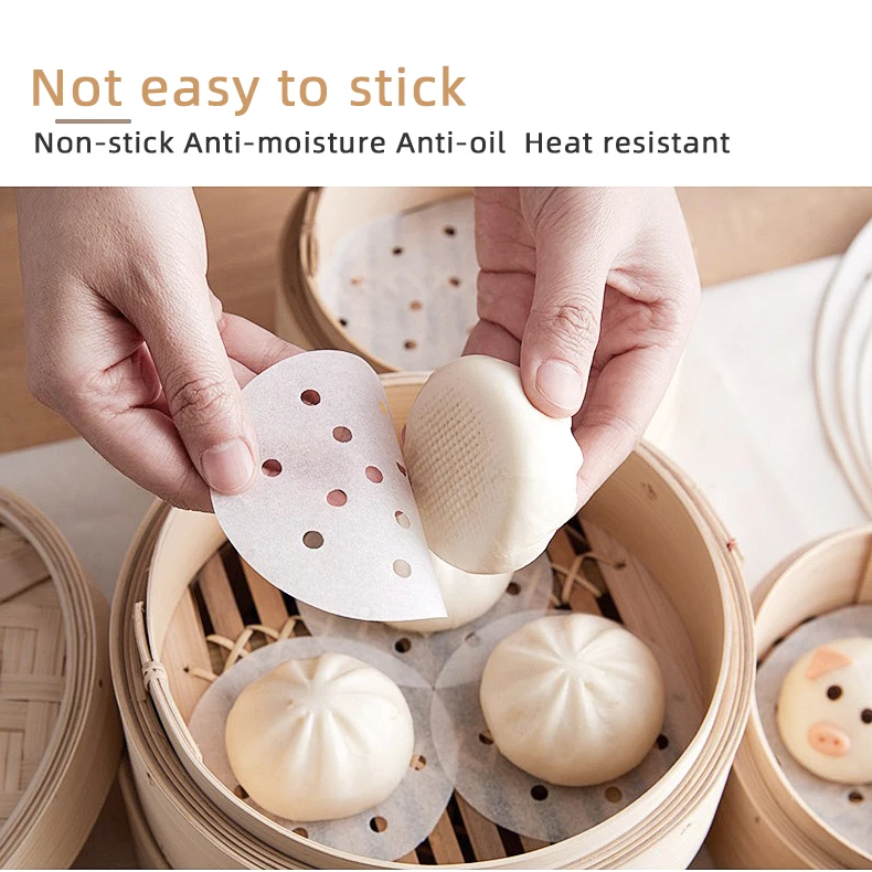Perforated Dim Sum Parchment - Non-Stick Steaming Paper
