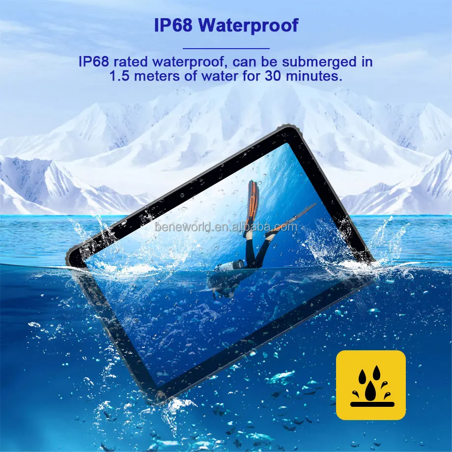 10.1 Inch Ip68 Rugged Durability Tablet Wifi Bt 4g Lte Gps 2d Barcode ...