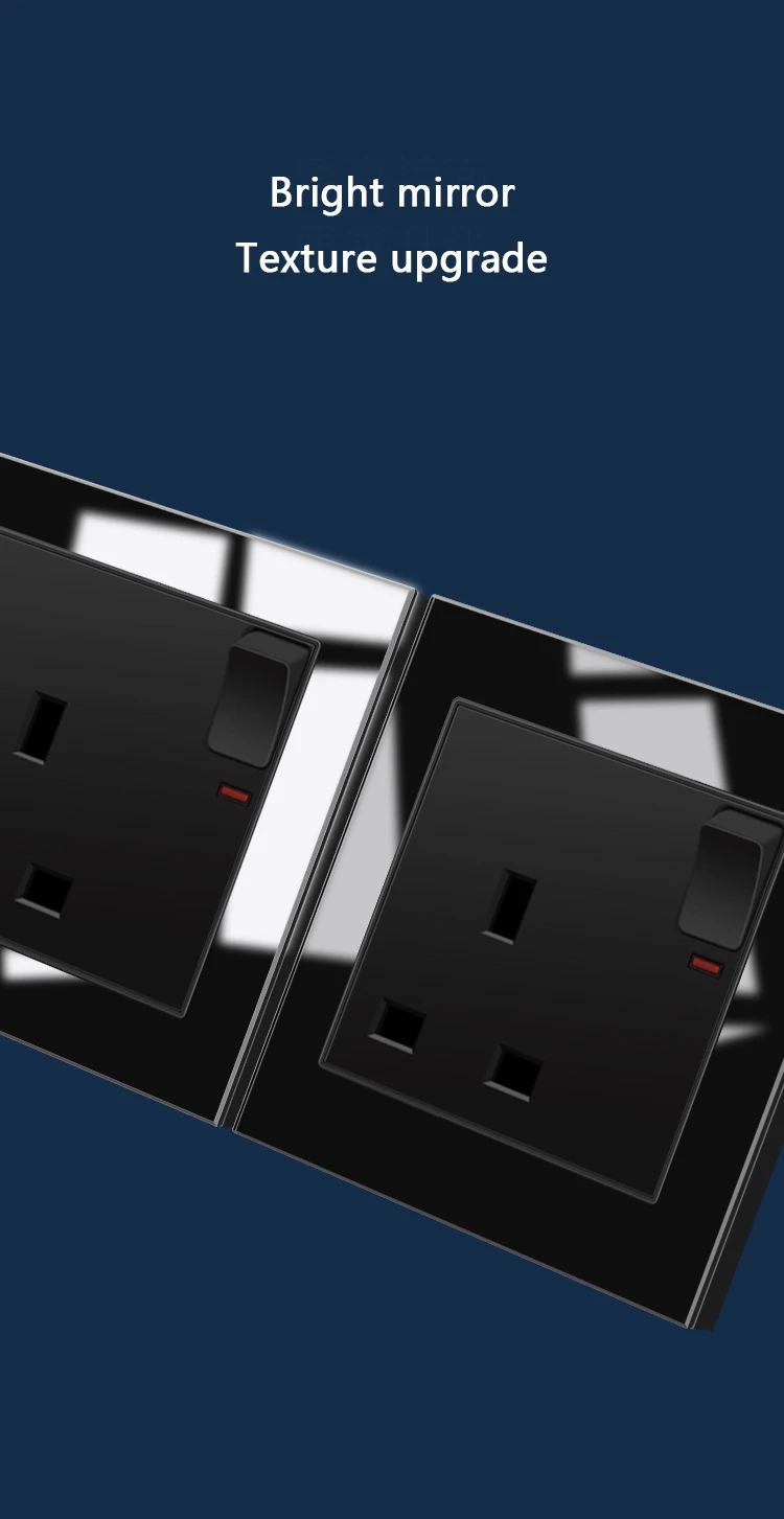 Uk 13a Wall Light Switch,Black Universal Usb Type-c 18w Smart Fast ...