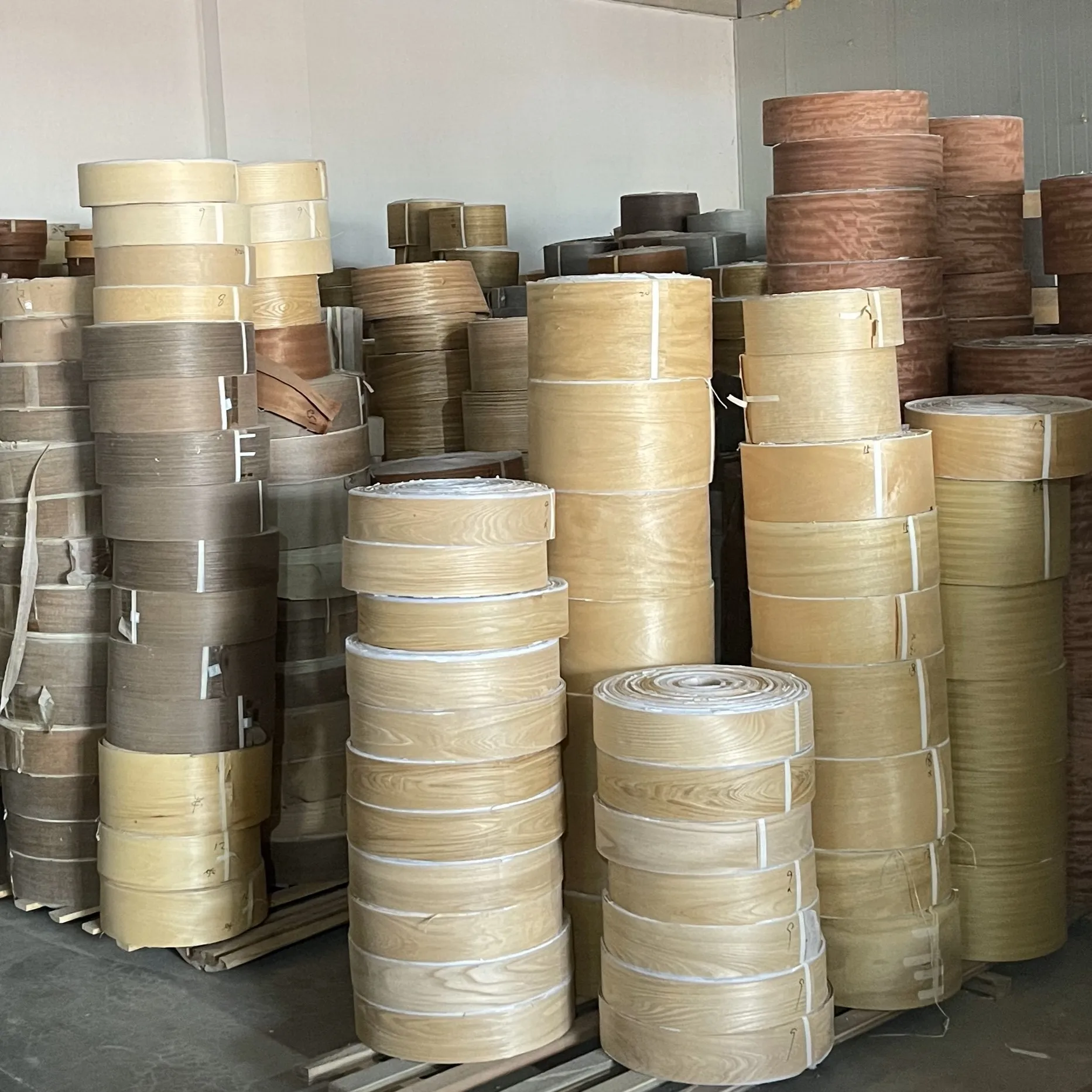 Fleece Backed Natural Oak Wood Veneer Roll Profile Wrapping Veneer for ...