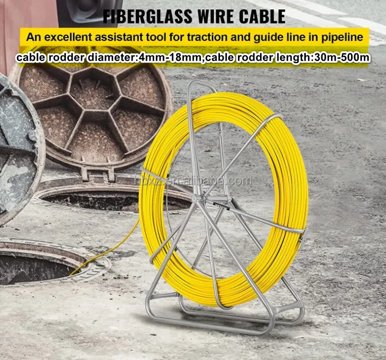 100m Fiberglass Duct Rods Fiberglass Electric Duct Rodders Snake Rod ...