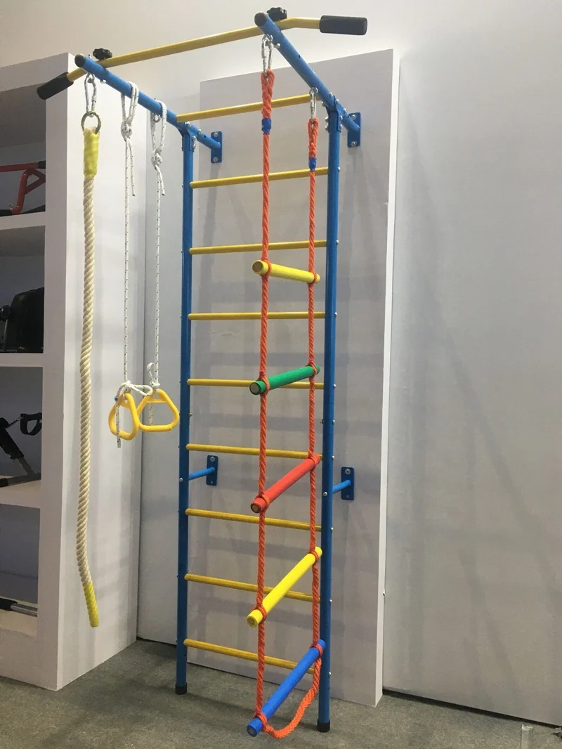 Kids Indoor Playground Swedish Wall Gymnastic Ladder Playground Set For ...