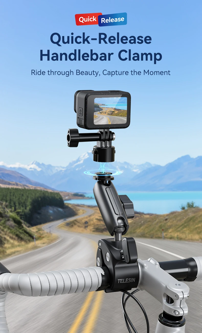 Telesin Quick Release Clamp - Mount Action Cameras Easily