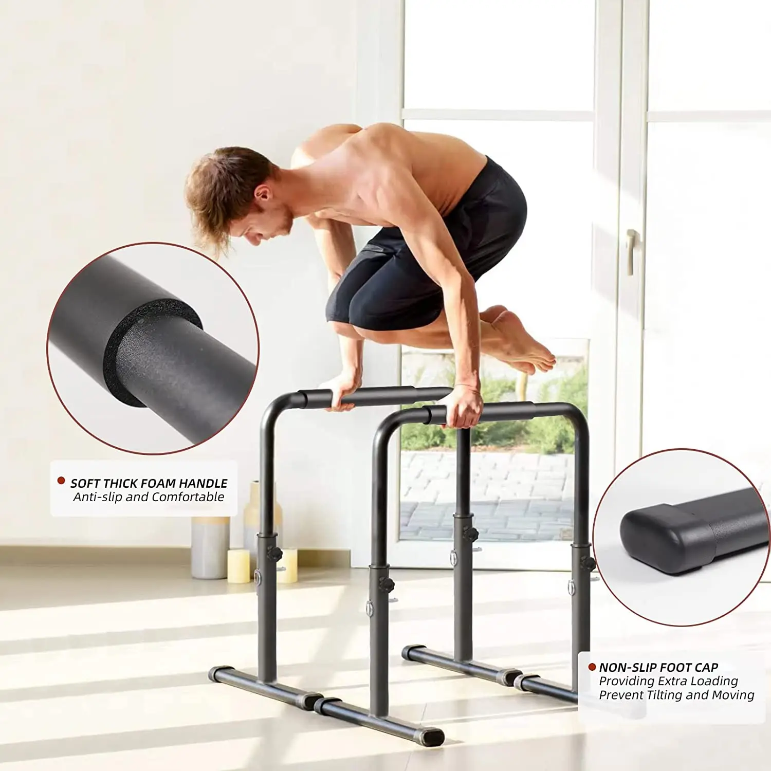 2022 Strength Training Split Parallel Bars Row Dips Bars Station For ...