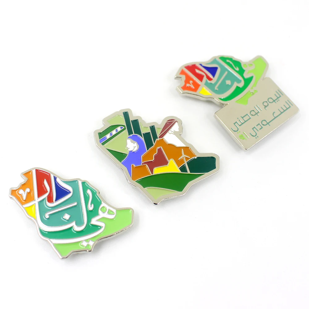 New Design Saudi Arabia Souvenir Pins Metal Logo Badge With Card ...