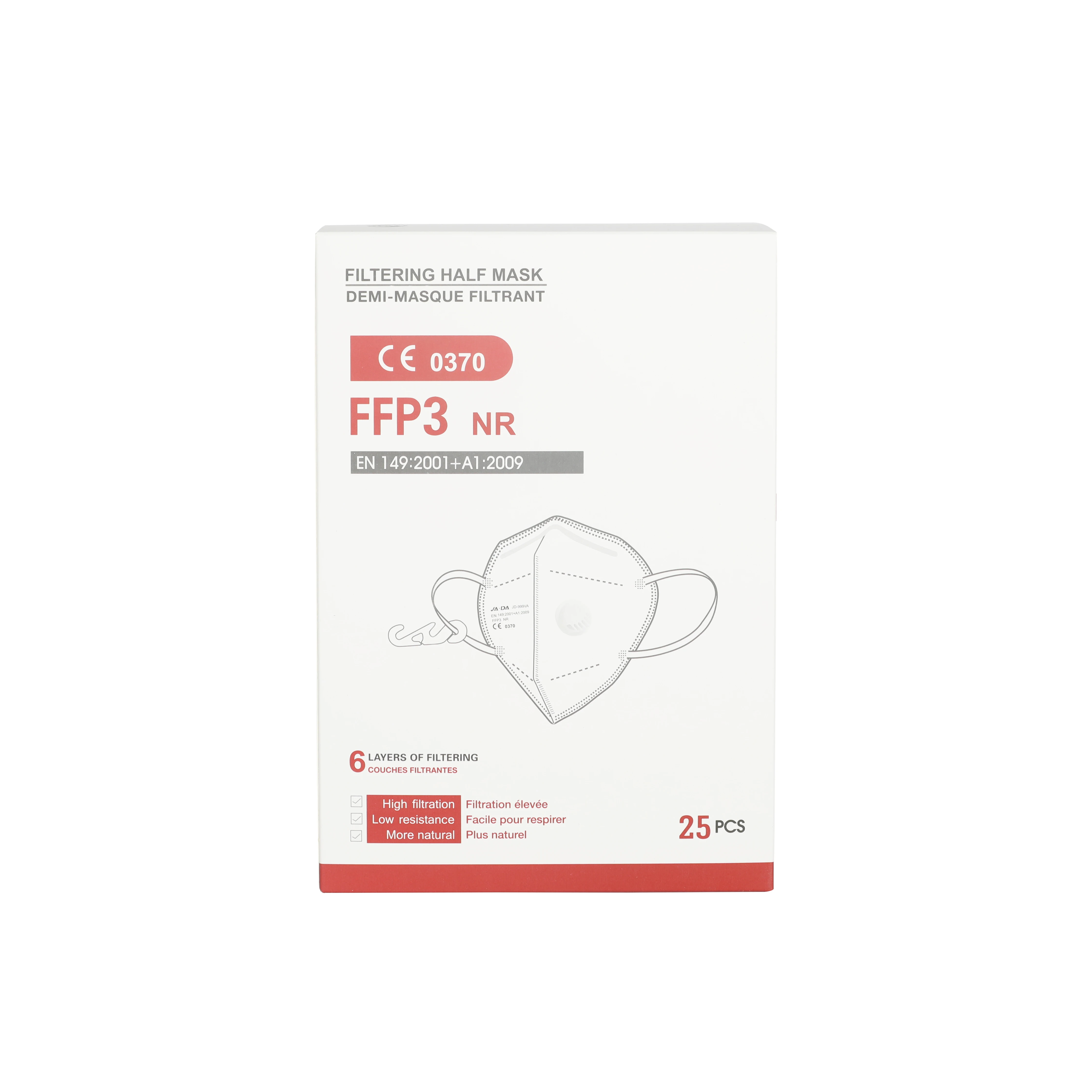 Factory Supply Disposable Ffp3 Flat-Fold Mask Ffp3 Facemask with Ce ...