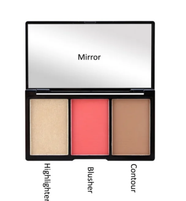 3 Colors Blush Palette Highlighter Palette Custom Label High Pigment ...