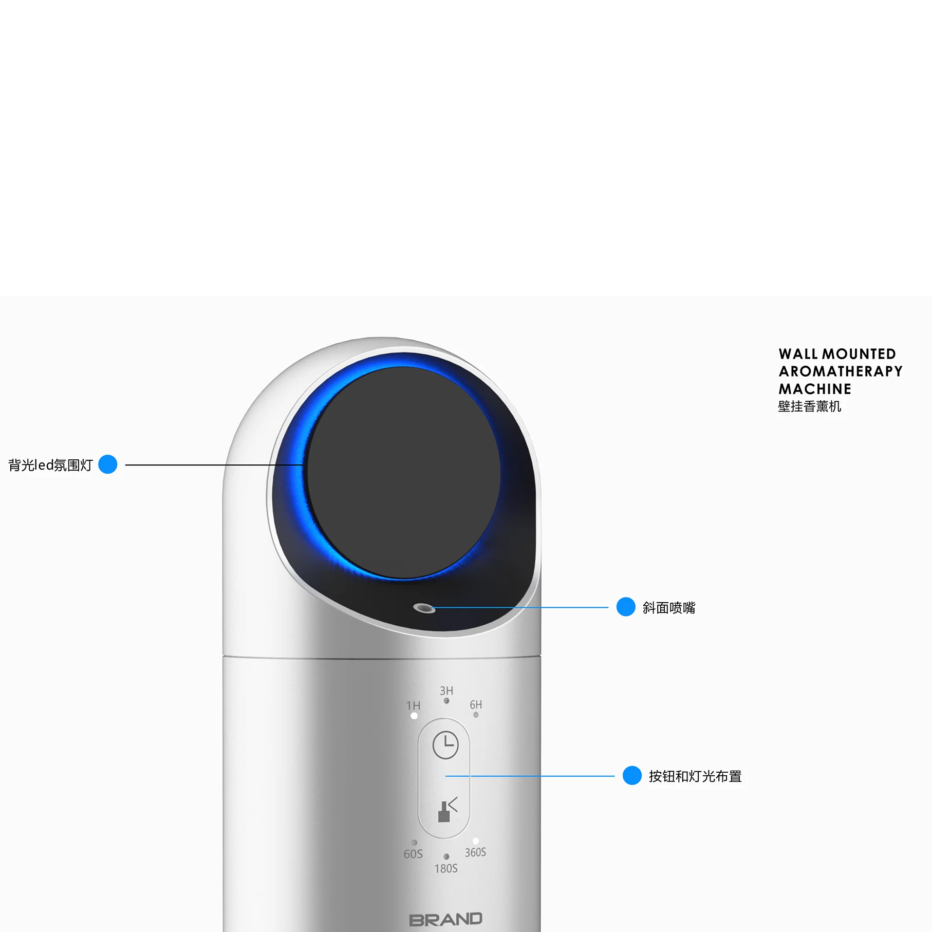 Cold Air 100ml Wall Mounted Waterless Nebulizing Aroma Essential Oil ...