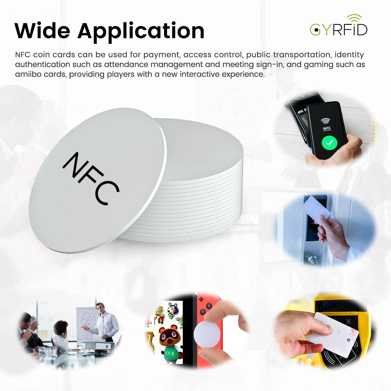 Custom Printed 13.56mhz NFC Sticker Tags Social Media Digital Business ...