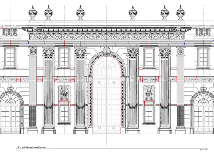 Exterior Stone Entablature - Portugal Limestone Cladding