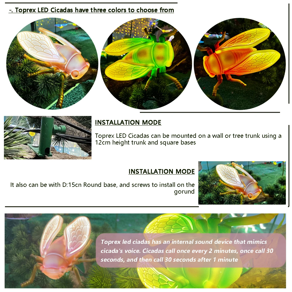 Outdoor Garden Night Sky Themed Dynamic Butterfly Owl Led Insect Lights ...