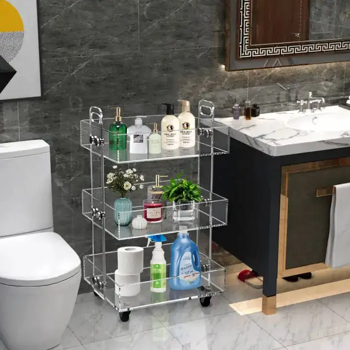 3-tier Acrylic Utility Rolling Storage Cart - Versatile & Durable