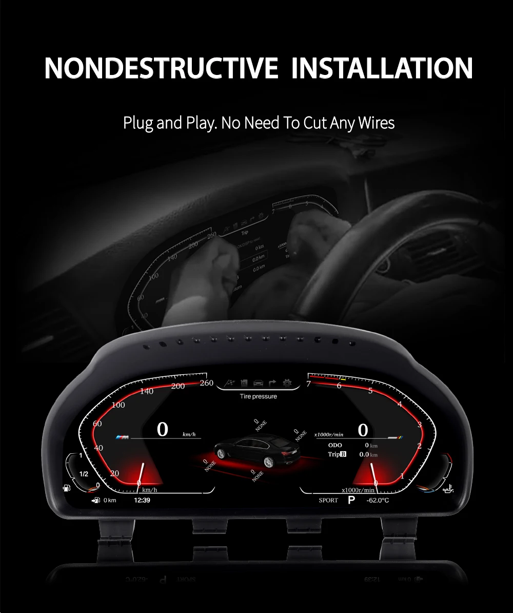 12.3" Lcd Digital Dashboard Panel Virtual Instrument Cluster Cockpit ...