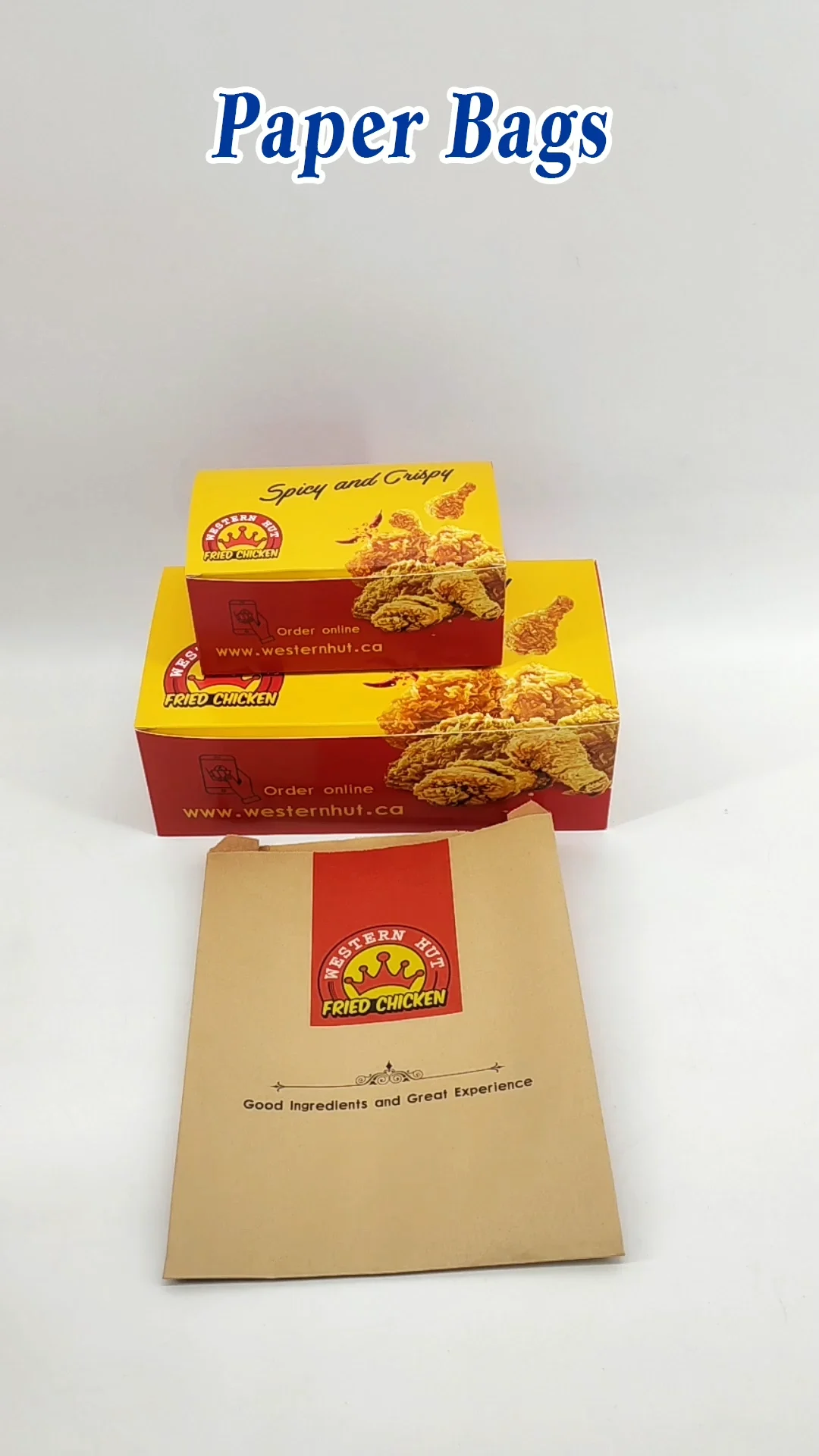 Recyclable Kraft Paper Packaging Chicken Wing Box Custom Print Gable ...