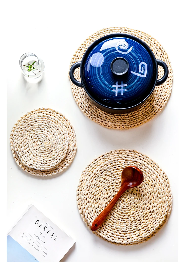 Tabletex Corn Husk Placemat New Design Handmade Straw Woven Round Table ...