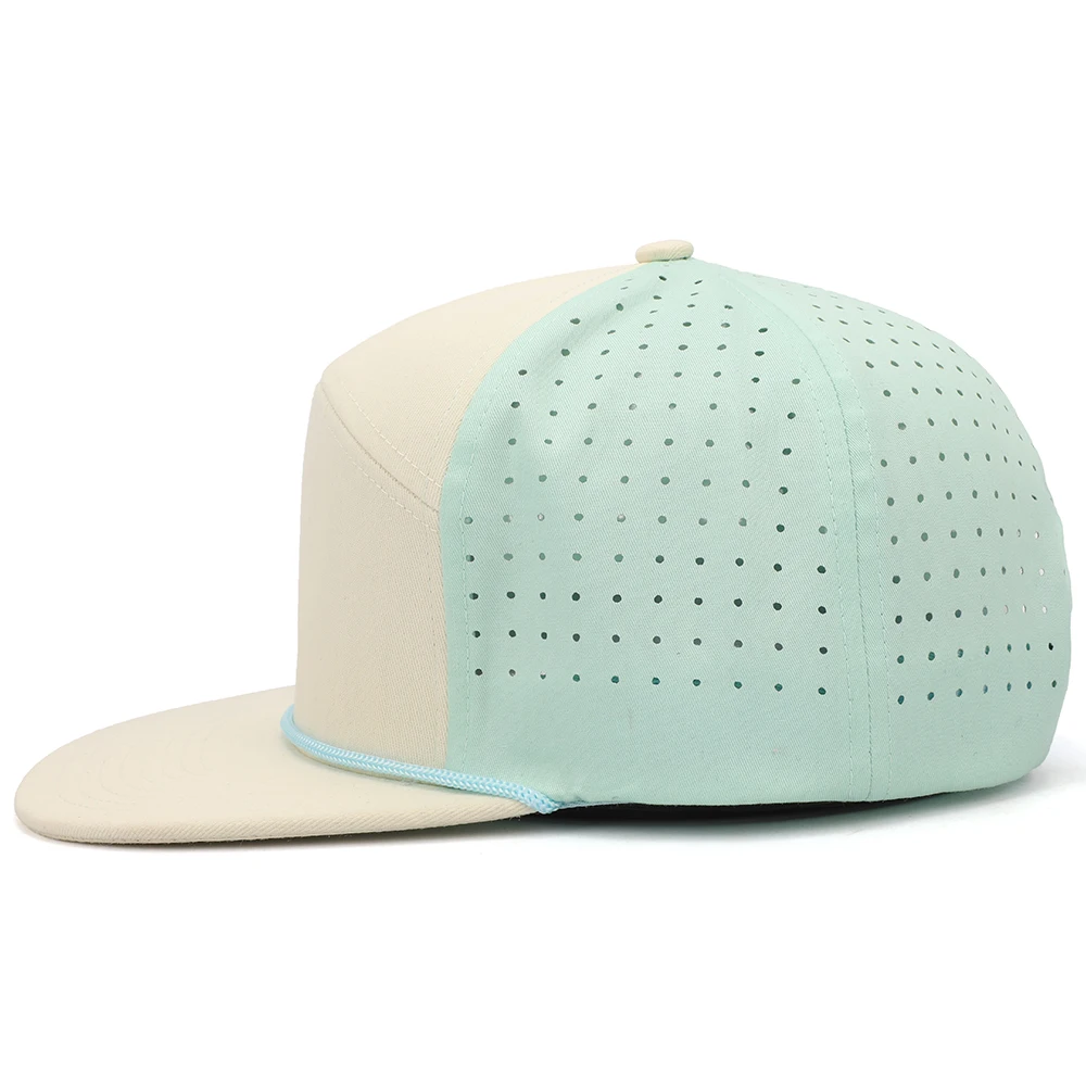 Custom High Quality 7 Panel Blank Rope Nylon Hat Unstructured Laser ...