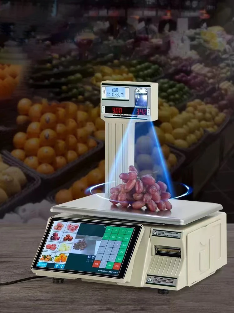 Supermarket Weighing Scale With Printer Label Printing Scale - Buy ...