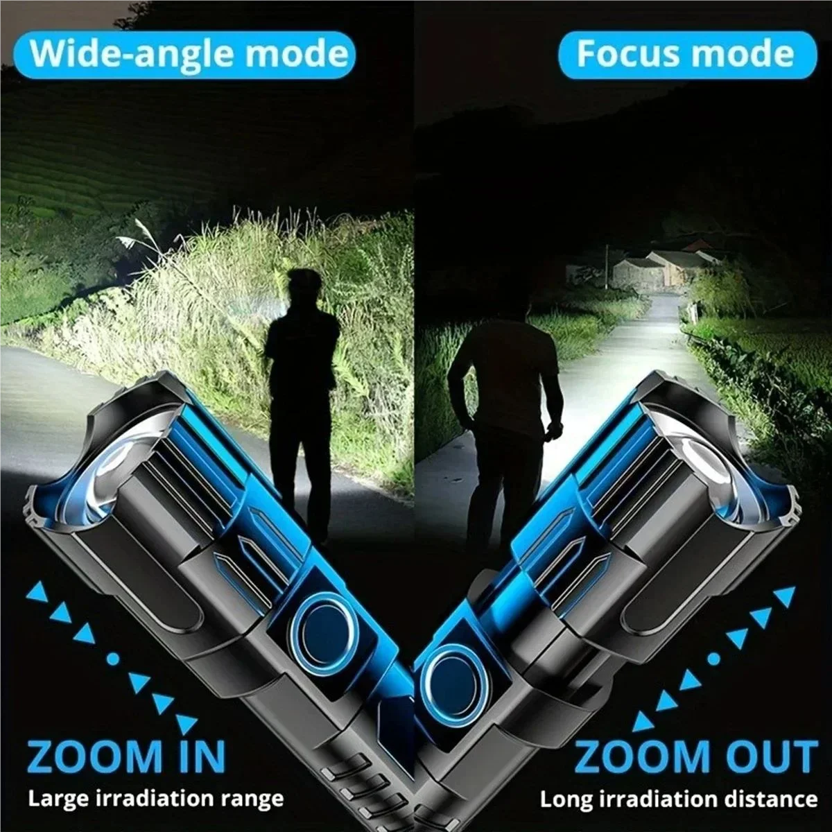 Super Bright Zoom Tactical Torch - Emergency Use Flashlight