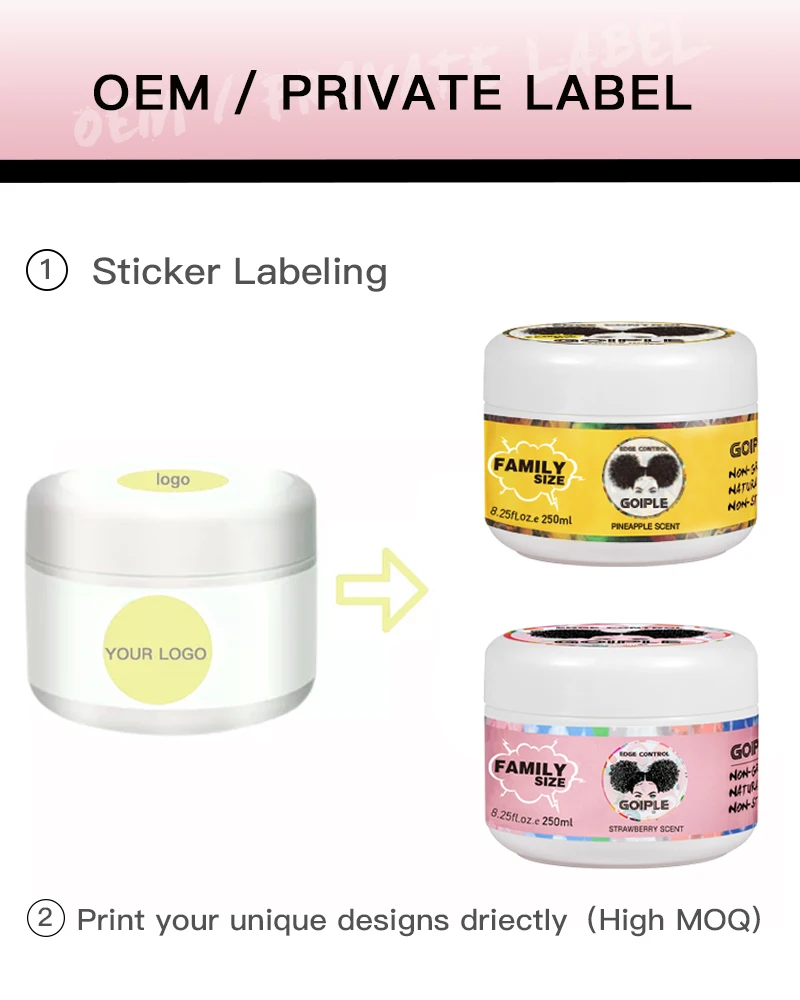 Private Label No Flaking Strong Hold 24 Hour Water-based Edge Stay Gel ...
