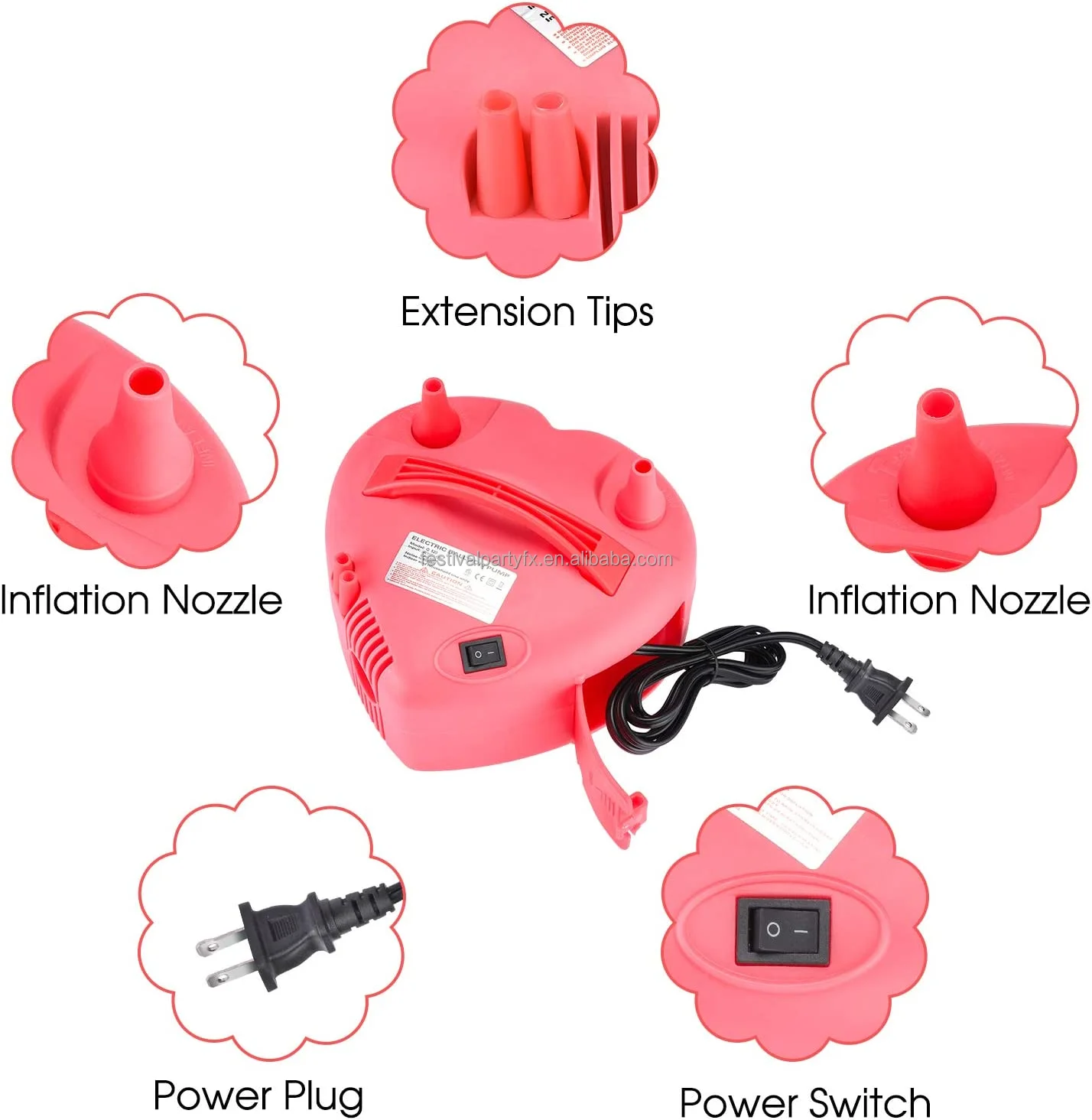 Hand Machine Helium Heart Portable Inflator Inflating Double Hole ...