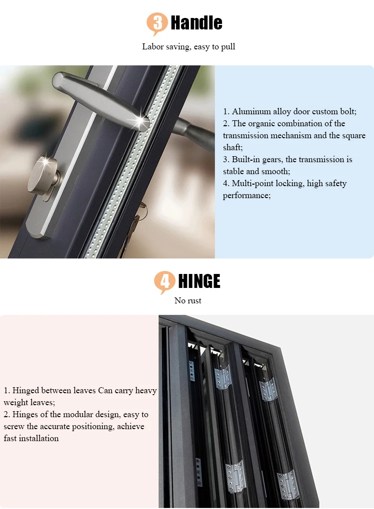 Modern Foldable Style Aluminium Sliding Bi Fold Window Aluminum Alloy ...