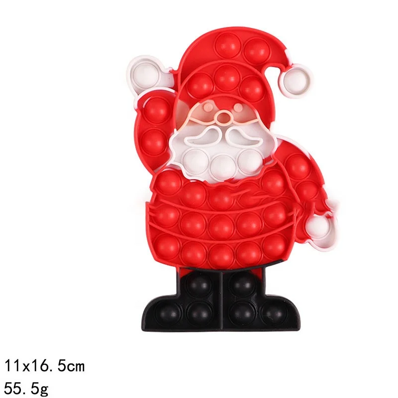 Santa Claus Christmas Fidget Toys Pop Square Antistress New Push Bubble ...