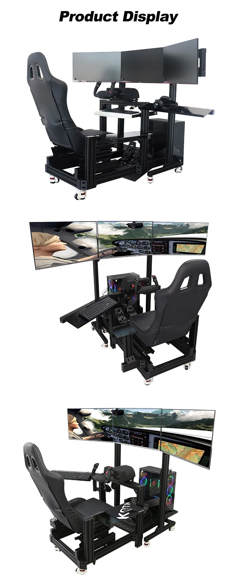 OEM 720 Degree Flight Simulator - Complete Aluminum Racing Cockpit Kit ...
