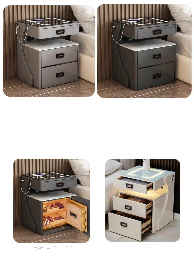 Smart Bedside Table Safe Integrated Simple Modern Bedroom Storage ...