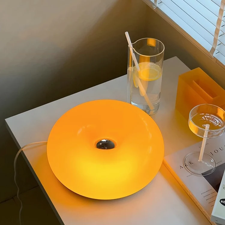 Nordic orange Donut Lamp Glass Lights Orange Wall Light Table Lamps for ...