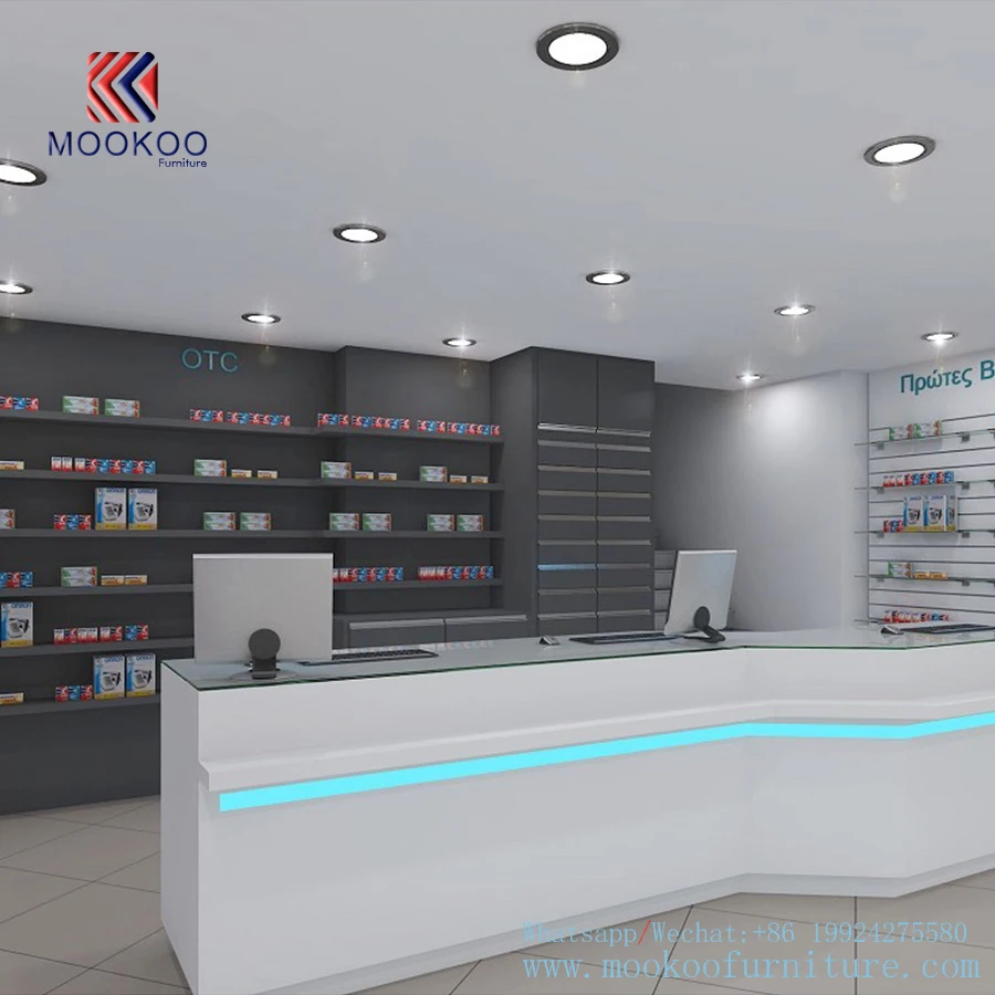 Retail Store Medicine Product Cabinet Wooden Pharmacy Shop Display ...