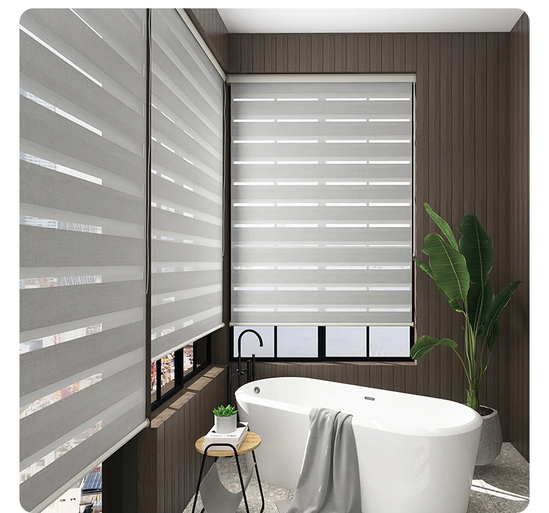 Custom Made Electric Motorized Motor Alexa Roller Zebra Blinds Blackout ...