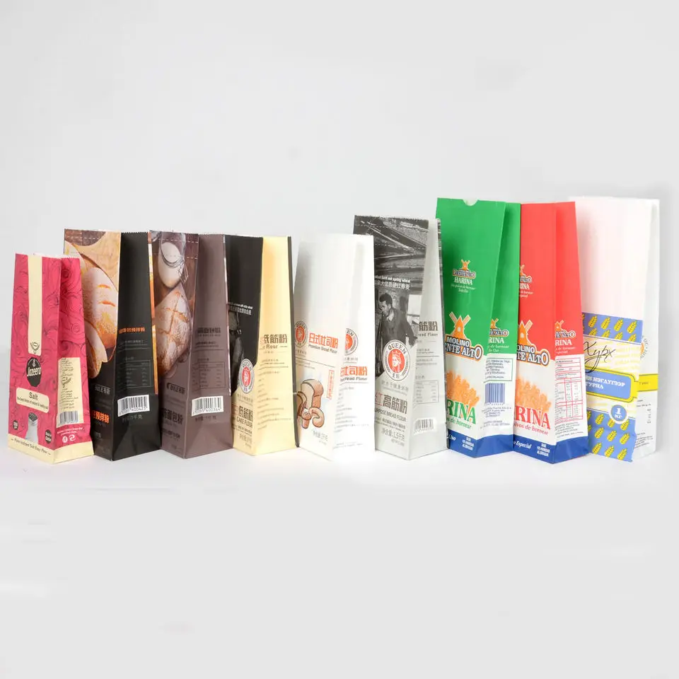 Custom Flour Paper Bag With Logo Printing Reusable Low Cost Paper Bag ...