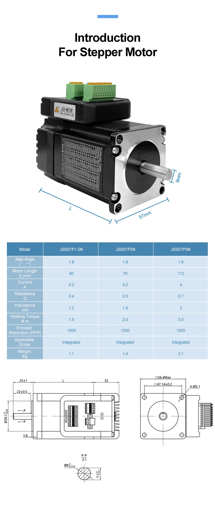 2n M Nema 23 Encoder Motors Nema23 Closed Loop Stepper Motor With