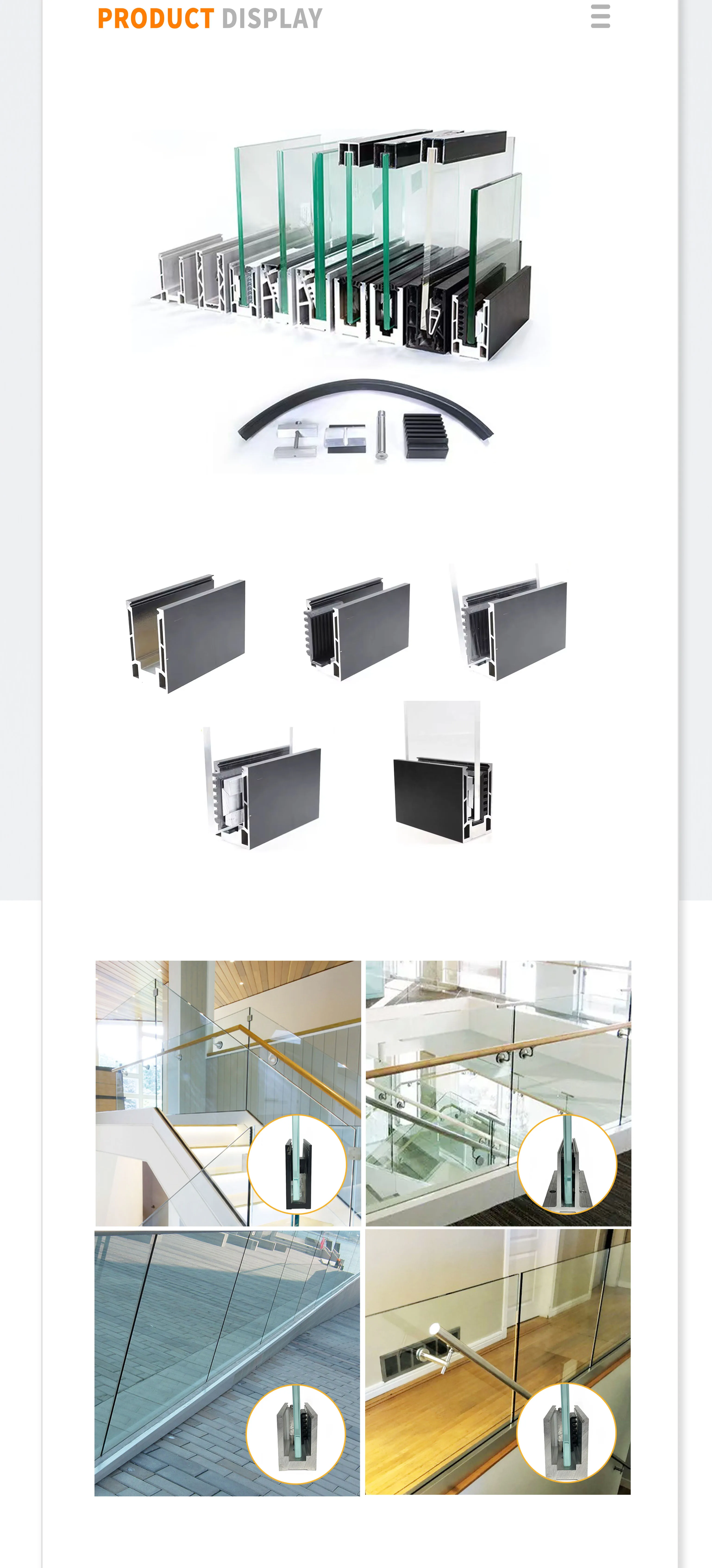 Aluminum Extrusion Profile Railing Glass System Stainless Steel ...